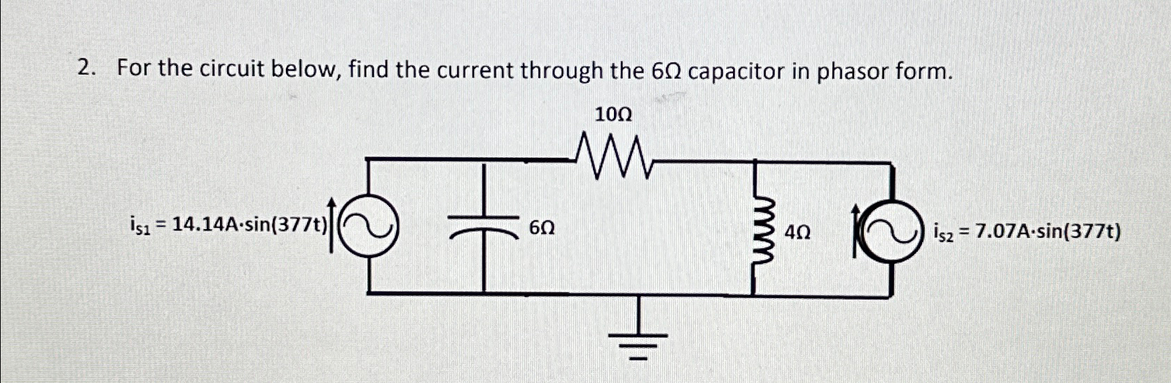 Solved For the circuit below, find the current through the | Chegg.com
