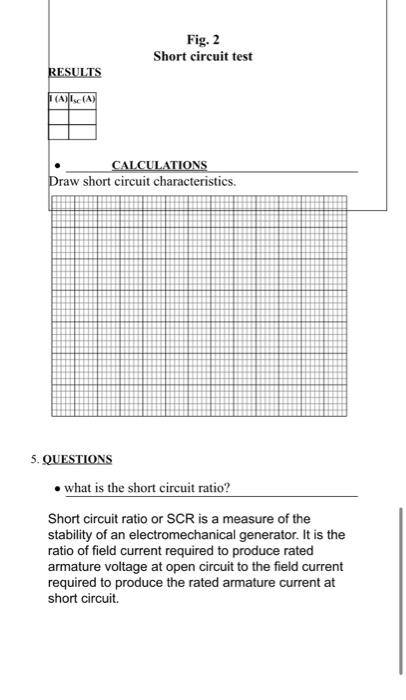 Solved CALCULATIONS Draw open circuit characteristics. | Chegg.com