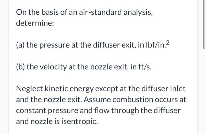 Solved Air enters the diffuser of a ramjet engine (schematic | Chegg.com