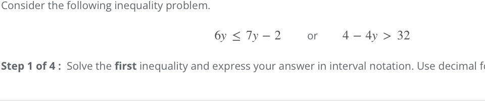 Solved Consider the following inequality | Chegg.com