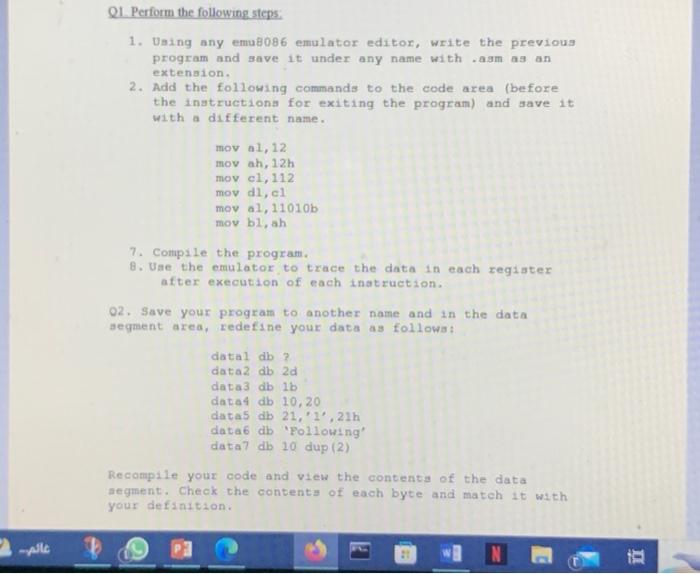 Data segment name segment: \( \begin{array}{ll}\text | Chegg.com