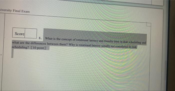 Solved What is the concept of rotational latency and | Chegg.com