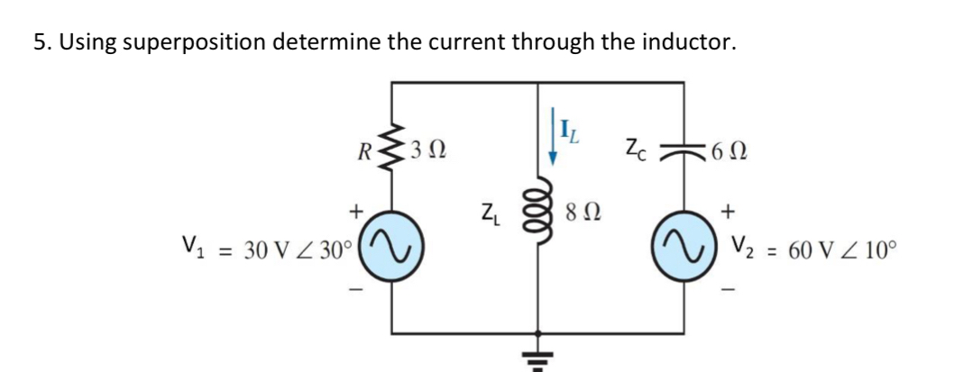 Solved Using superposition determine the current through the | Chegg.com