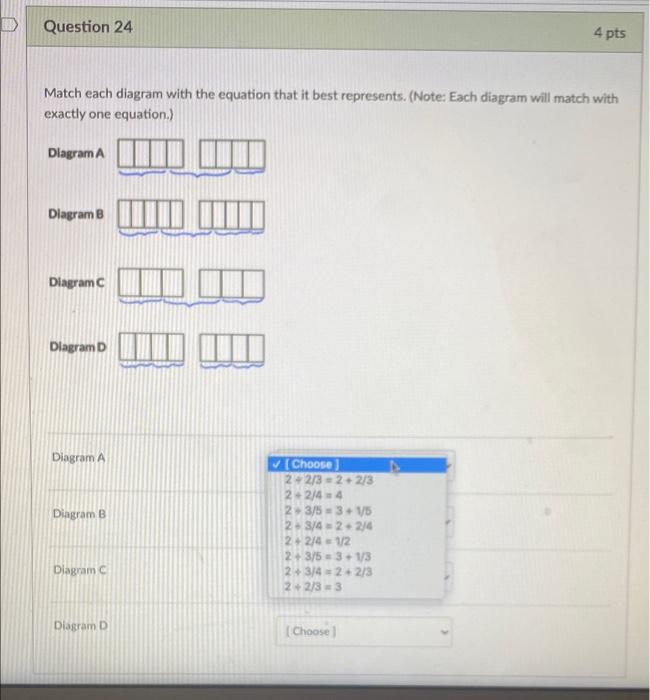 Solved D Question 24 4 pts Match each diagram with the | Chegg.com