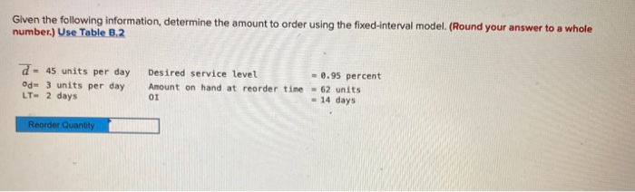 Solved Given the following information, determine the amount | Chegg.com