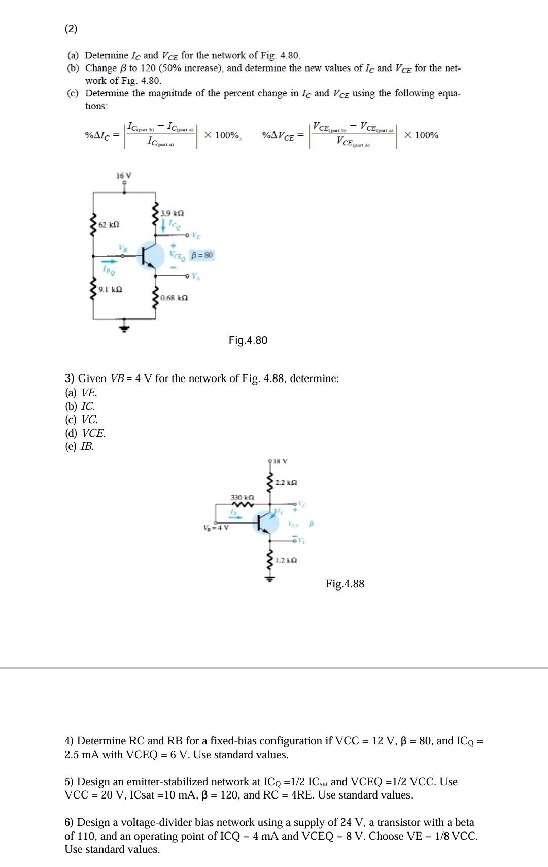 Solved (1) Using the characteristics of Fig. 1, determine | Chegg.com