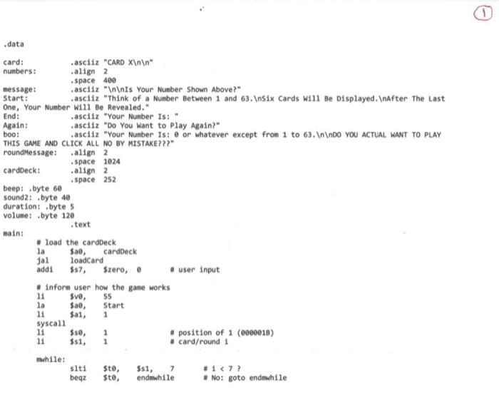 MIPS Assembly code explanation and relation for all | Chegg.com MIPS Assembly code explanation and relation for all | Chegg.com