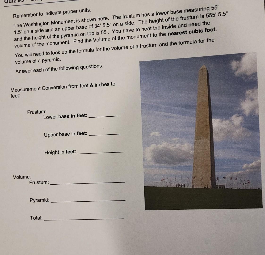 Solved Remember to indicate proper units. The Washington | Chegg.com