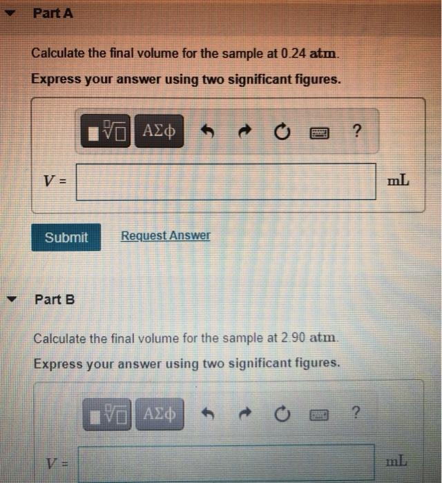 Solved A sample of methane (CH4) has a volume of 28 mL at a | Chegg.com