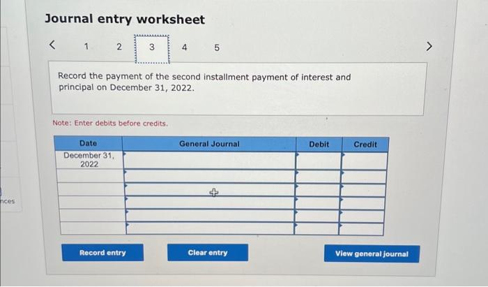 Solved Journal entry worksheet Record the payment of the | Chegg.com