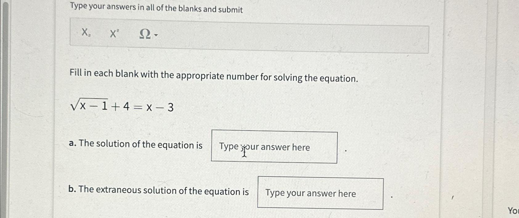 Solved Type your answers in all of the blanks and submitFill | Chegg.com