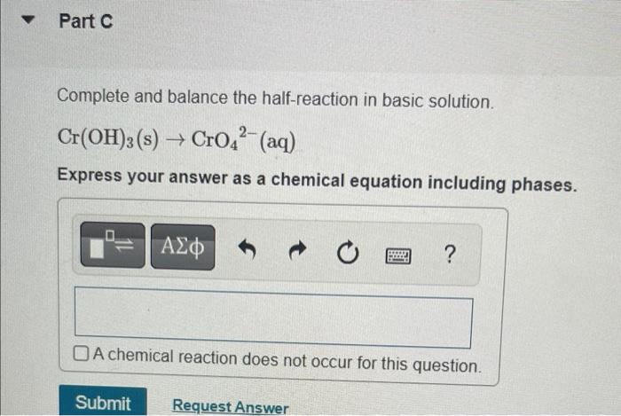 Solved Complete and balance the half-reaction in basic | Chegg.com