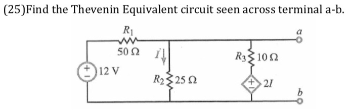 Solved (25)Find the Thevenin Equivalent circuit seen across | Chegg.com