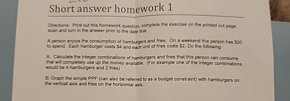 Solved Short answer homework 1Directions: Print out this | Chegg.com