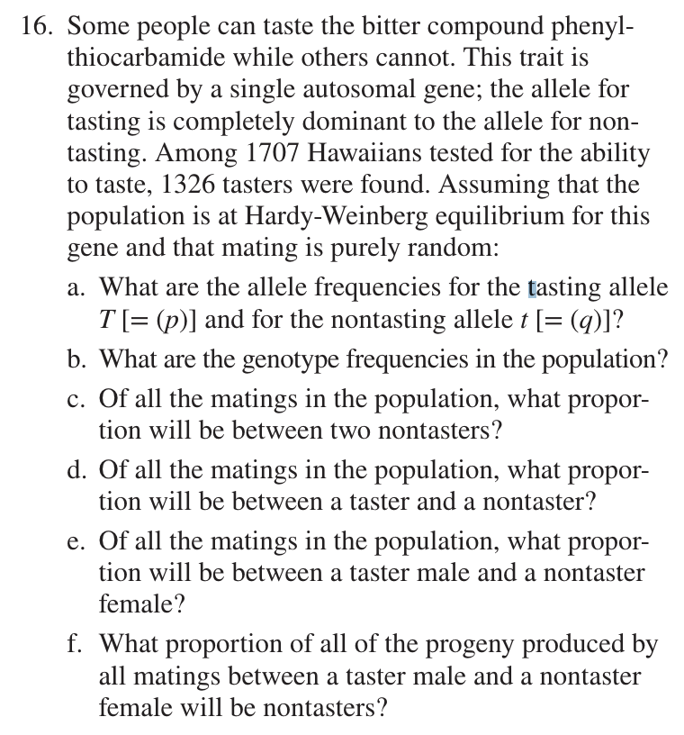 Solved Some people can taste the bitter compound | Chegg.com