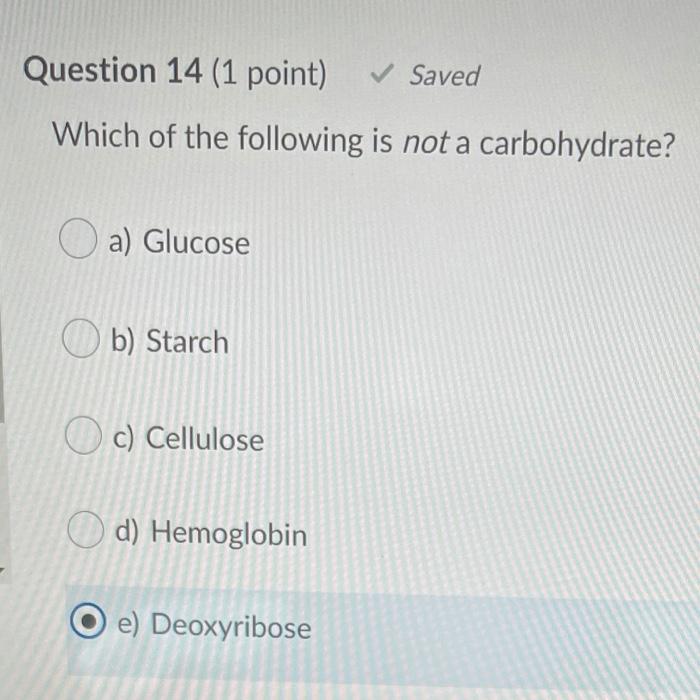 Solved Question 14 (1 point) Saved Which of the following | Chegg.com