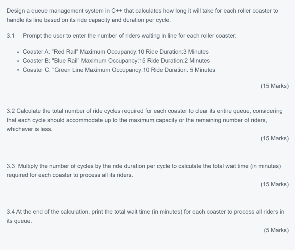 Solved Design a queue management system in C++ ﻿that | Chegg.com