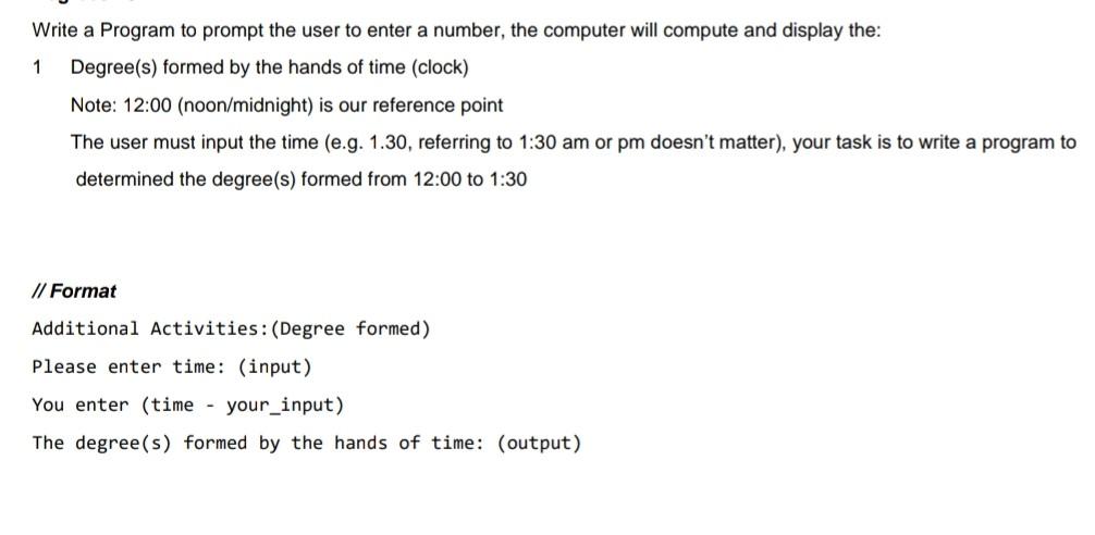 Solved Write a Program to prompt the user to enter a number, | Chegg.com
