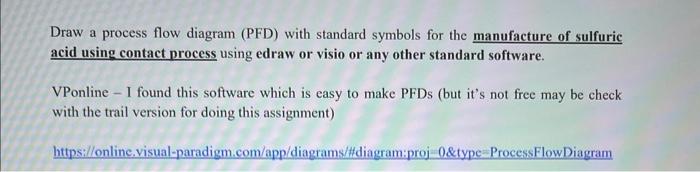Solved Draw a process flow diagram (PFD) with standard | Chegg.com
