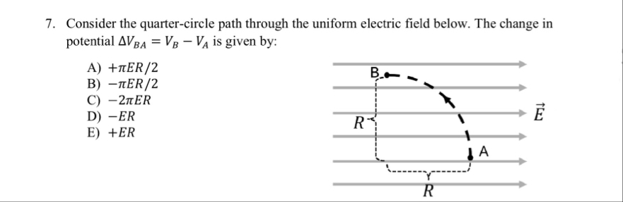 Solved Consider the quarter-circle path through the uniform | Chegg.com