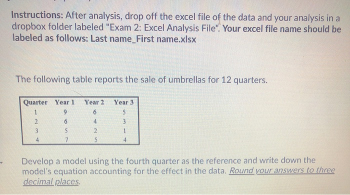 Solved Instructions: After analysis, drop off the excel file | Chegg.com
