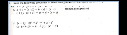 Solved Prove the following properties of Boolean algebra . | Chegg.com