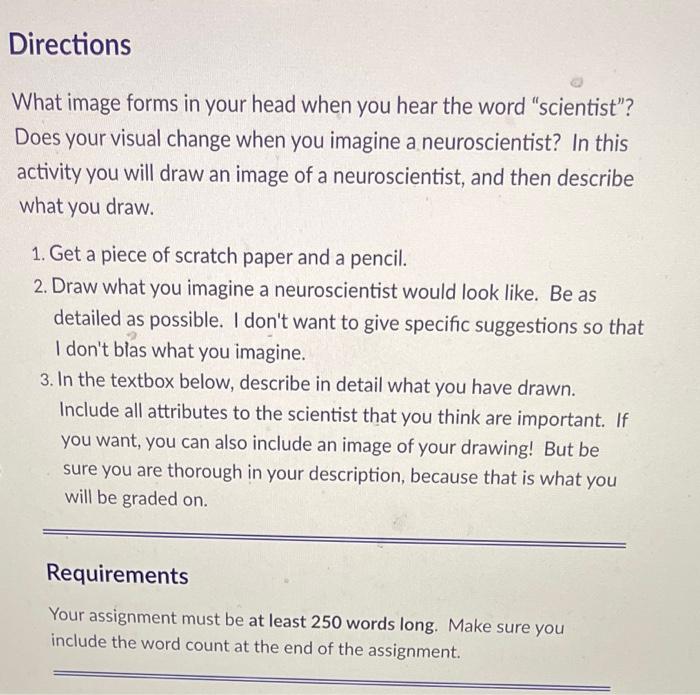 Solved What image forms in your head when you hear the word | Chegg.com