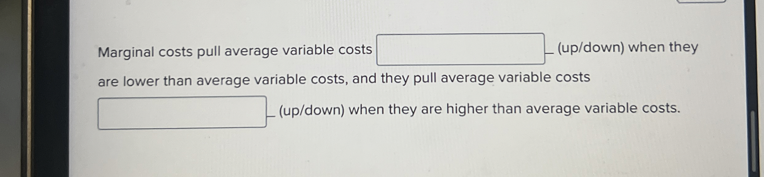 Solved Marginal costs pull average variable costs | Chegg.com