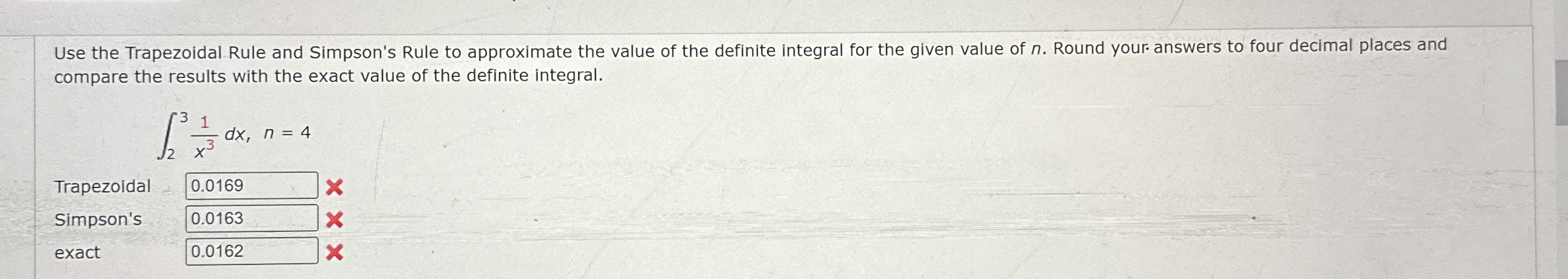 Solved Use the Trapezoidal Rule and Simpson's Rule to | Chegg.com