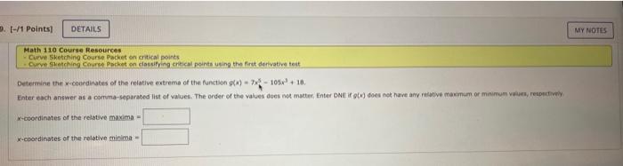 Solved Math 110 Course Resources - Curve 5 Ketching Course | Chegg.com