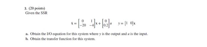 Solved 3. (20 points) Given the SSR | Chegg.com