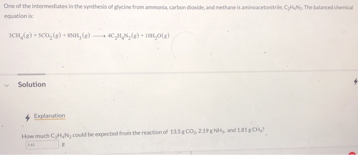 Solved One of the intermediates in the synthesis of glycine | Chegg.com