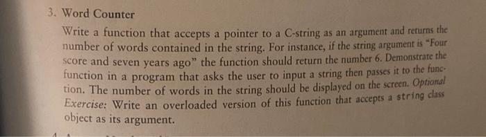 Solved 3. Word Counter Write a function that accepts a | Chegg.com