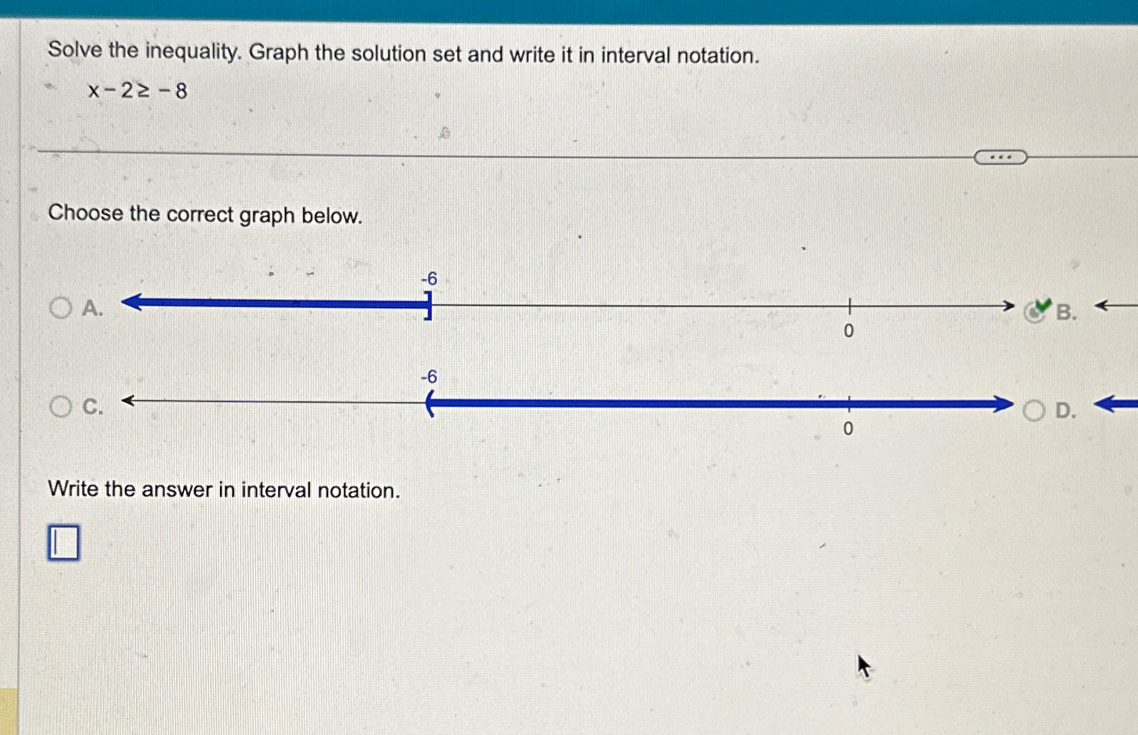 Solved Solve the inequality. Graph the solution set and | Chegg.com