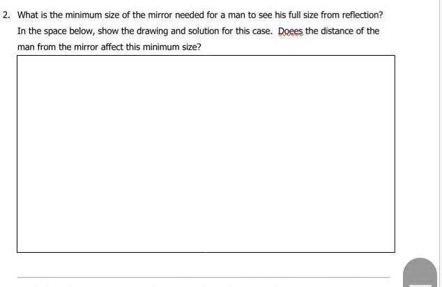 Solved What is the minimum size of the mirror needed for a | Chegg.com
