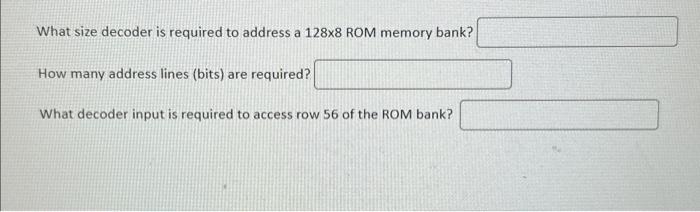 Solved What size decoder is required to address a 128×8 ROM | Chegg.com