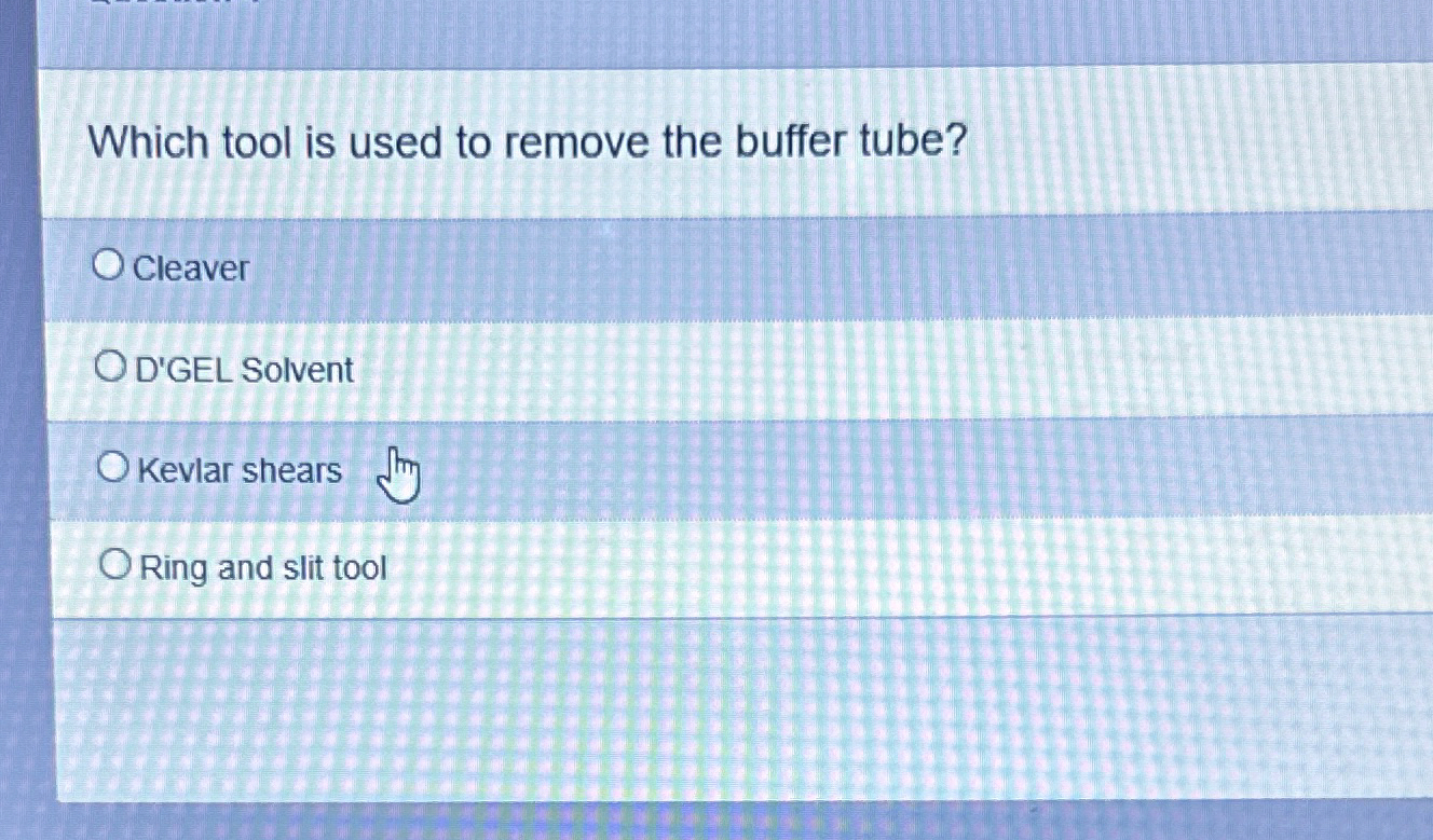 Solved Which tool is used to remove the buffer | Chegg.com