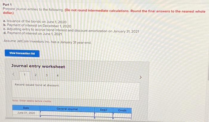 Solved On June 1, 2020, JetCom Inventors Inc. issued a | Chegg.com
