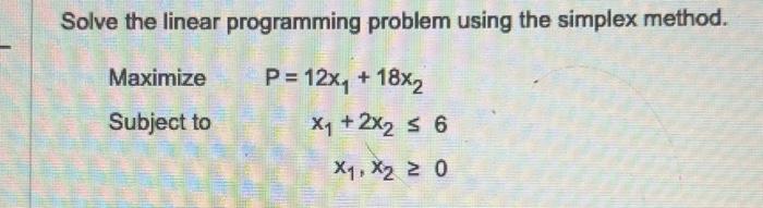 Solved Solve the linear programming problem using the | Chegg.com