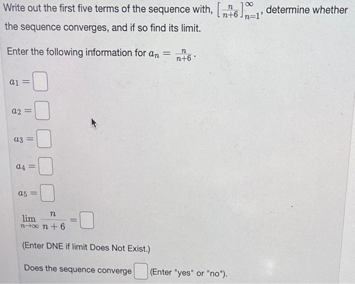 Solved Write out the first five terms of the sequence with, | Chegg.com