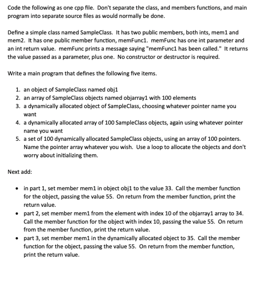 Solved (It's a c++ ﻿code) ﻿Code the following as one cpp | Chegg.com