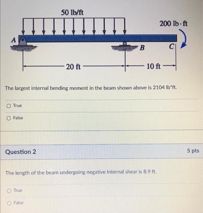 Solved 50 lb/ft 200 lb-ft А В C 20 ft 10 ft The largest | Chegg.com Solved 50 lb/ft 200 lb-ft А В C 20 ft 10 ft The largest | Chegg.com