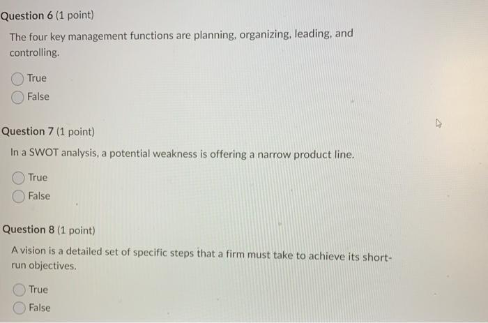 Solved The four key management functions are planning, | Chegg.com