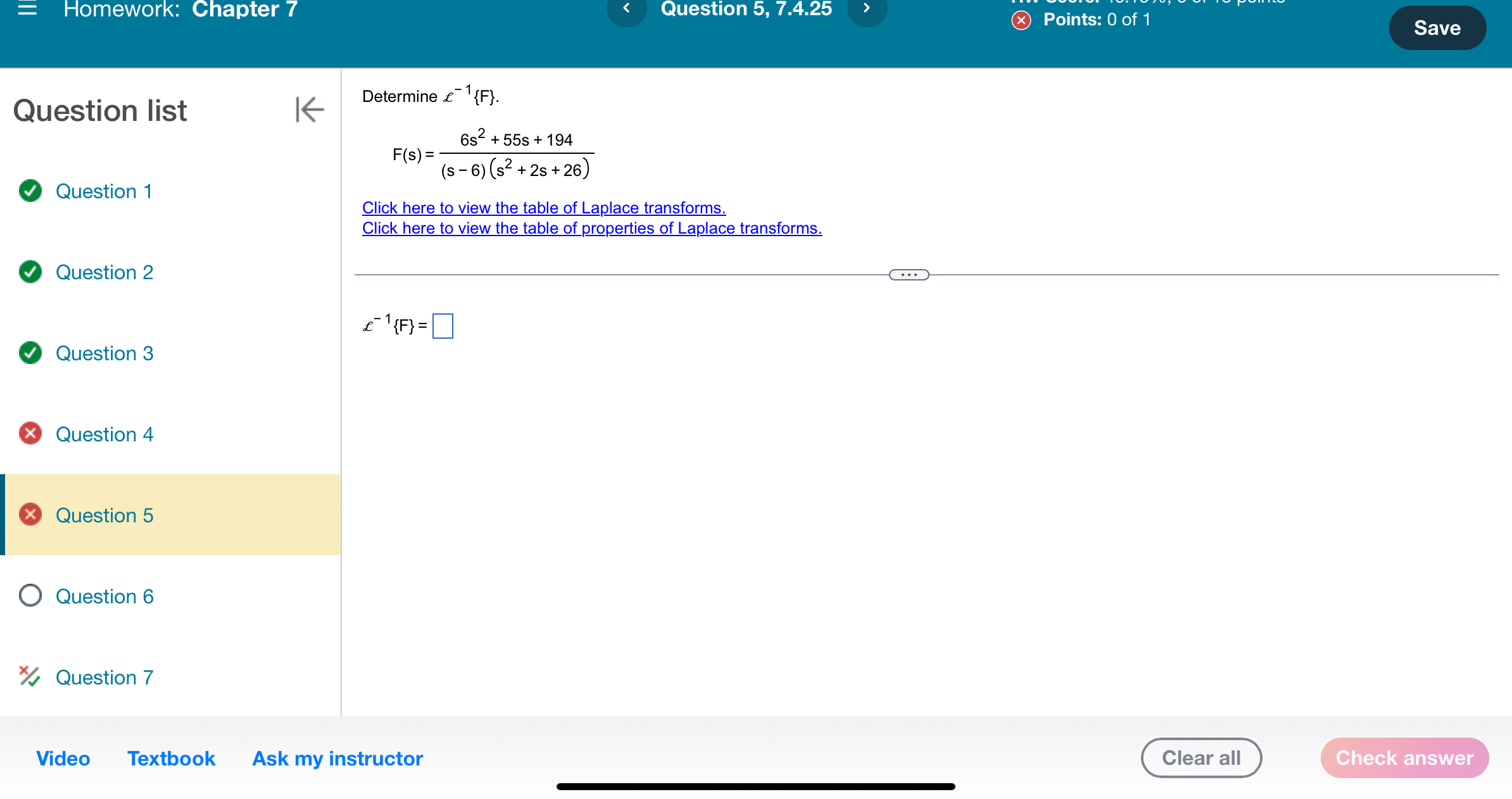 Solved Homework Chapter 7question 5 7 4 25points 0 ﻿of