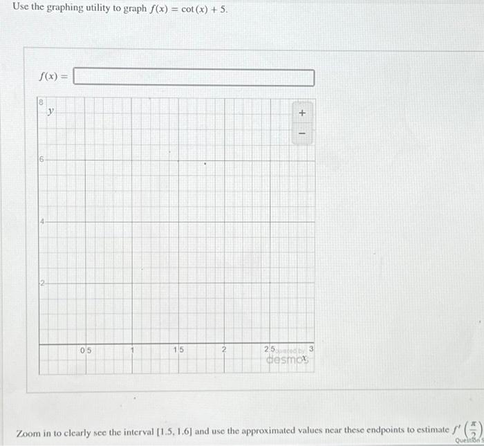 Solved Use the graphing utility to graph f(x)=cot(x)+5 f(x)= | Chegg.com
