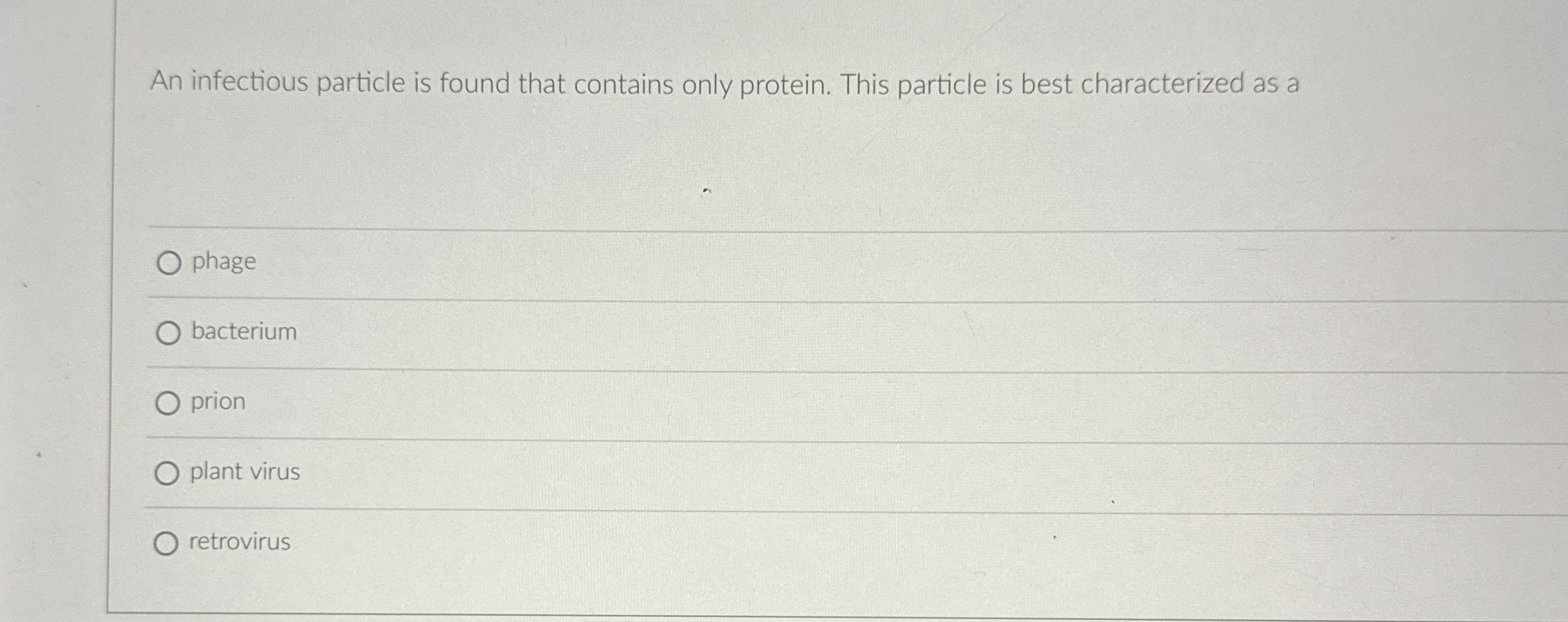 Solved An infectious particle is found that contains only | Chegg.com