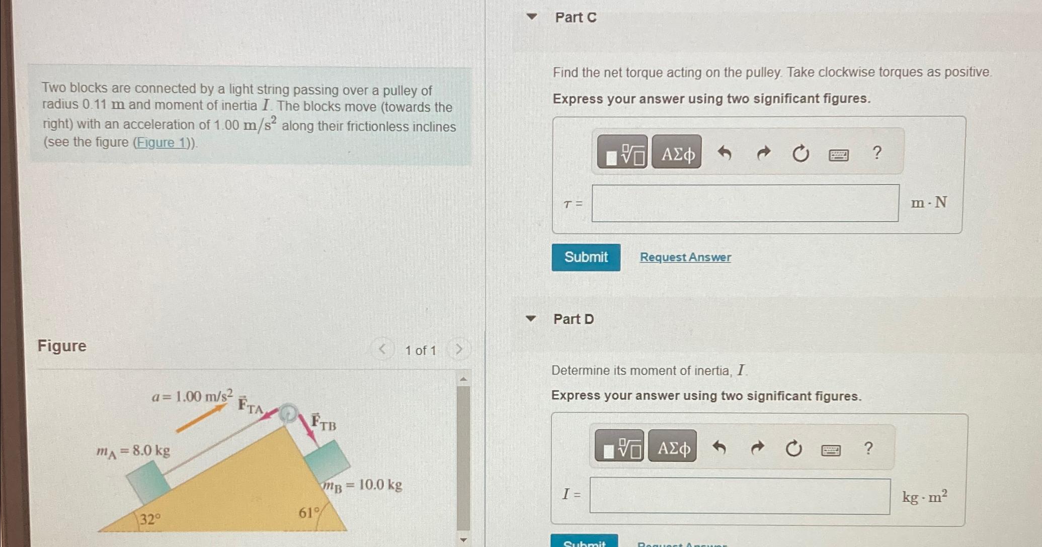 Solved Part CTwo blocks are connected by a light string | Chegg.com