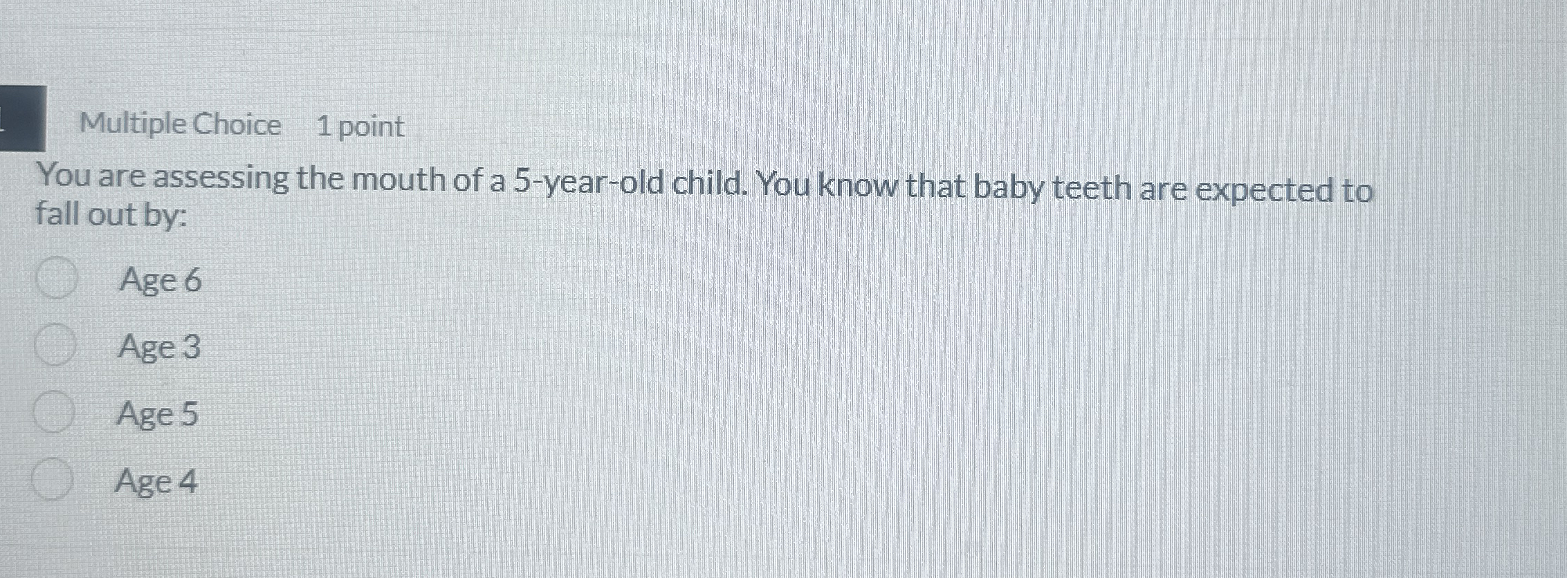 Solved Multiple Choice 1 ﻿pointYou are assessing the mouth | Chegg.com
