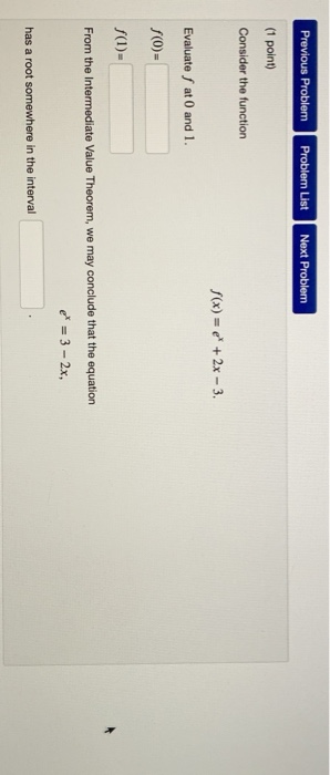 Solved Previous Problem Problern List Next Problem (1 point) | Chegg.com