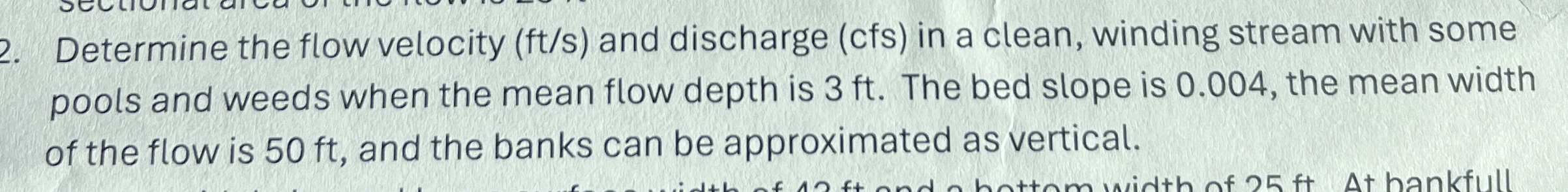 Solved Determine the flow velocity (ft/s) ﻿and discharge | Chegg.com